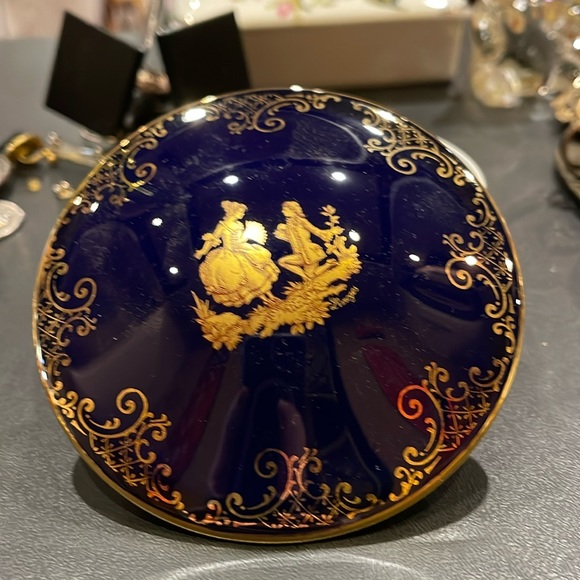 Limoges | Jewelry | 32245 Limoges France Blue Gold Courting Couple ...